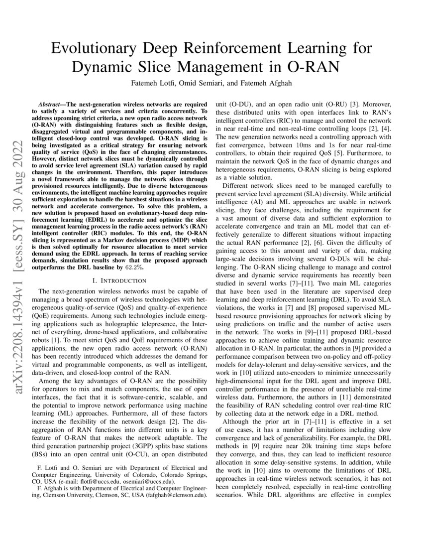 Evolutionary Deep Reinforcement Learning For Dynamic Slice Management In O Ran Deepai