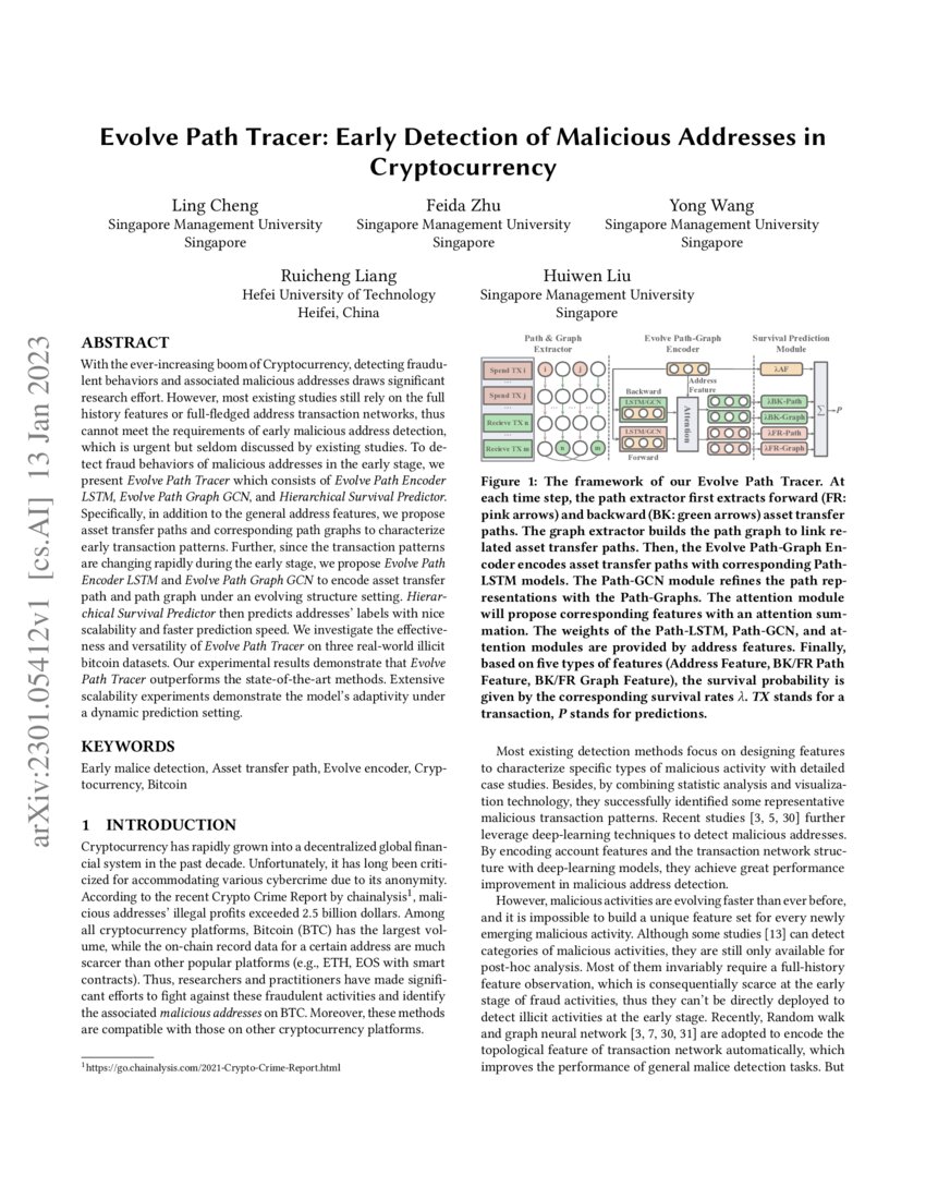 Evolve Path Tracer Early Detection Of Malicious Addresses In