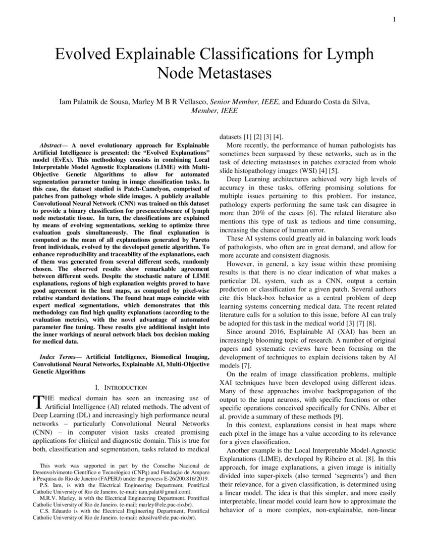 Evolved Explainable Classifications For Lymph Node Metastases Deepai 9725