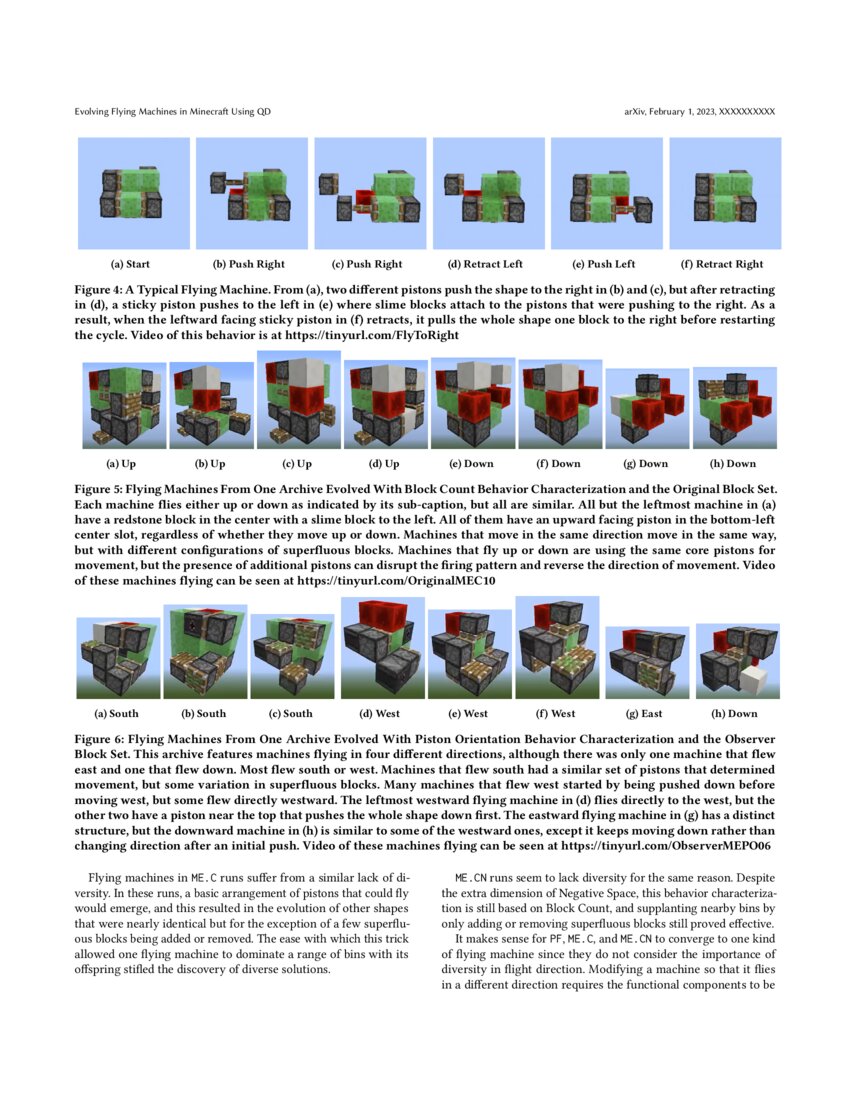 Evolving Flying Machines in Minecraft Using Quality Diversity | DeepAI