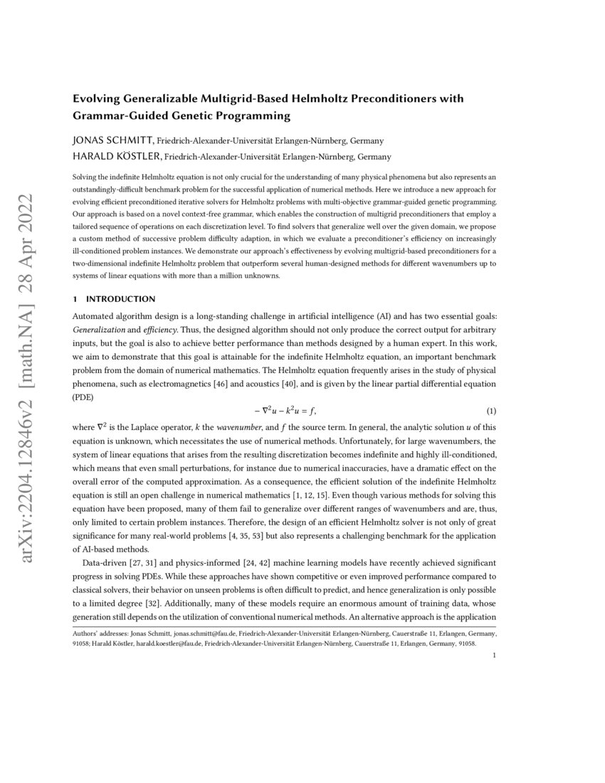 Evolving Generalizable Multigrid-Based Helmholtz Preconditioners with ...
