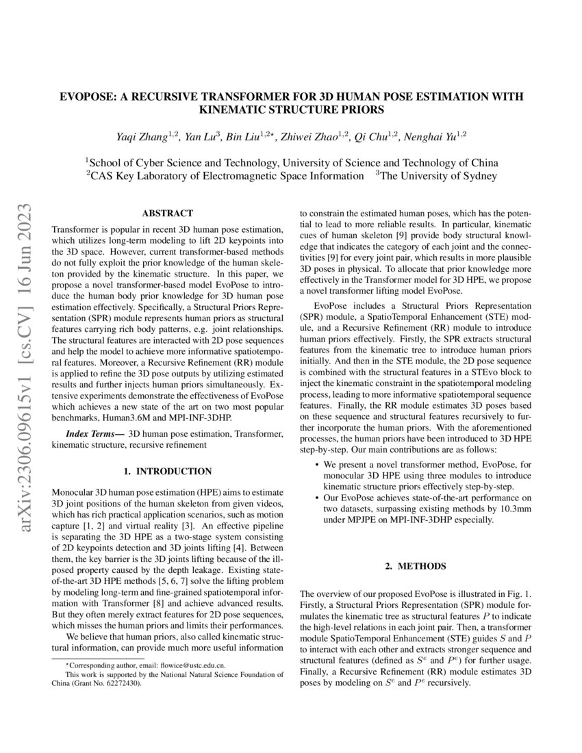 Evopose A Recursive Transformer For 3d Human Pose Estimation With