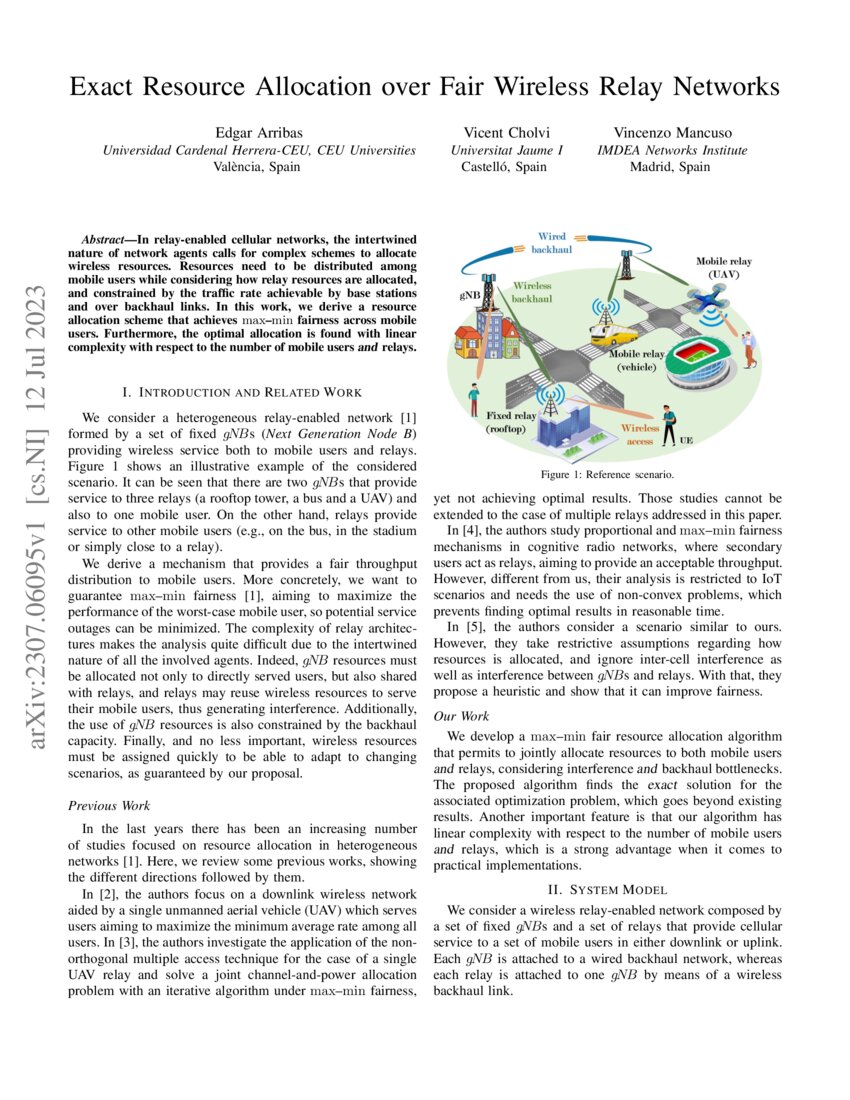 Exact Resource Allocation over Fair Wireless Relay Networks | DeepAI