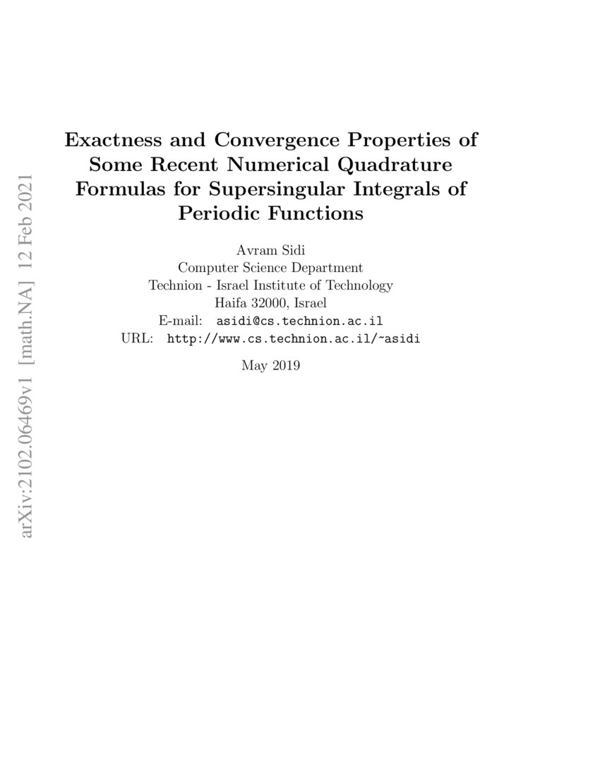 Exactness And Convergence Properties Of Some Recent Numerical