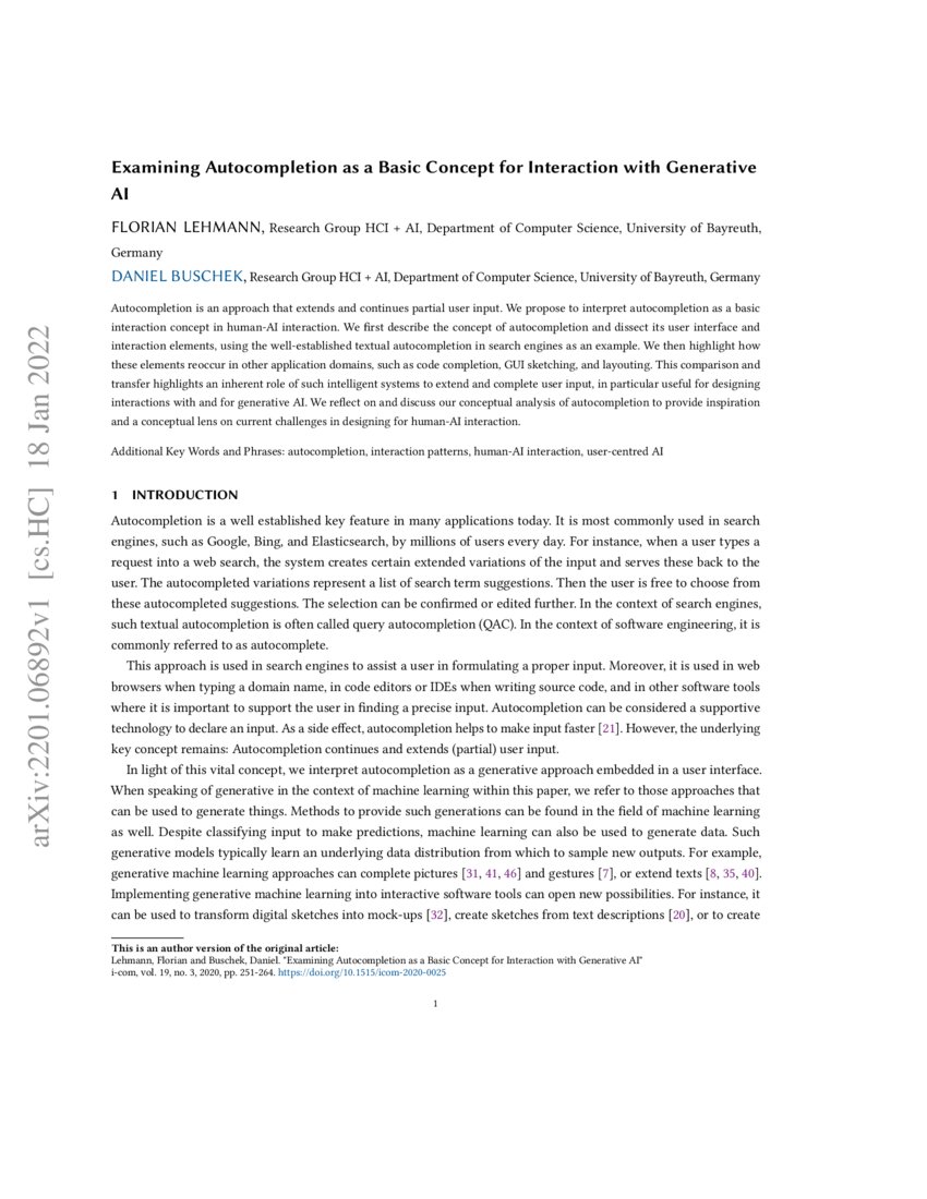 Examining Autocompletion as a Basic Concept for Interaction with ...