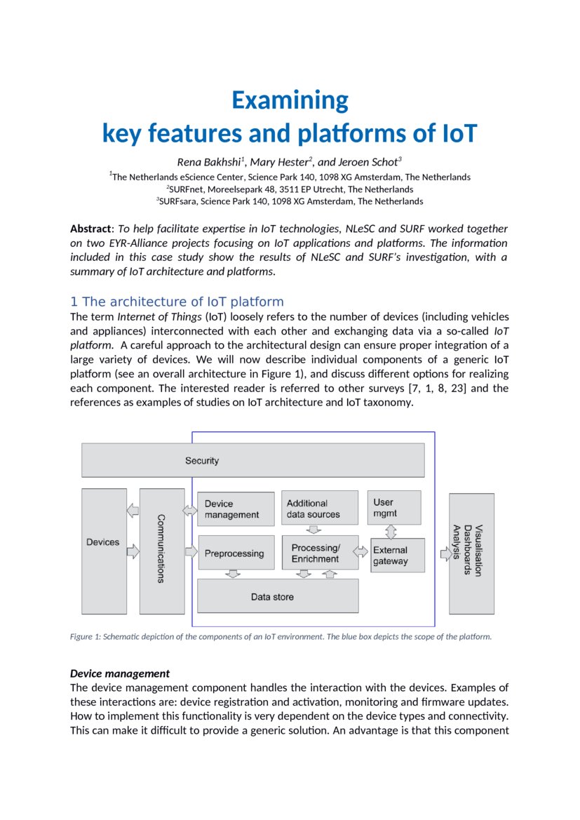 Examining key features and platforms of IoT | DeepAI