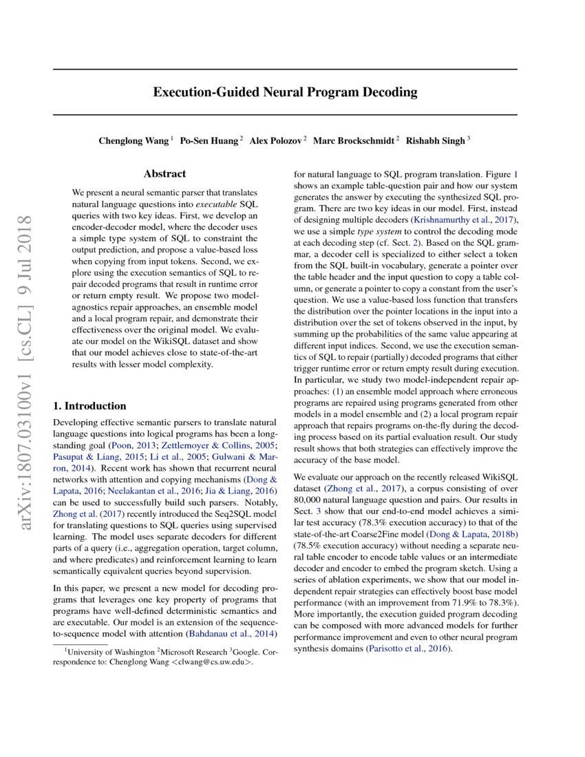 Execution Guided Neural Program Decoding Deepai