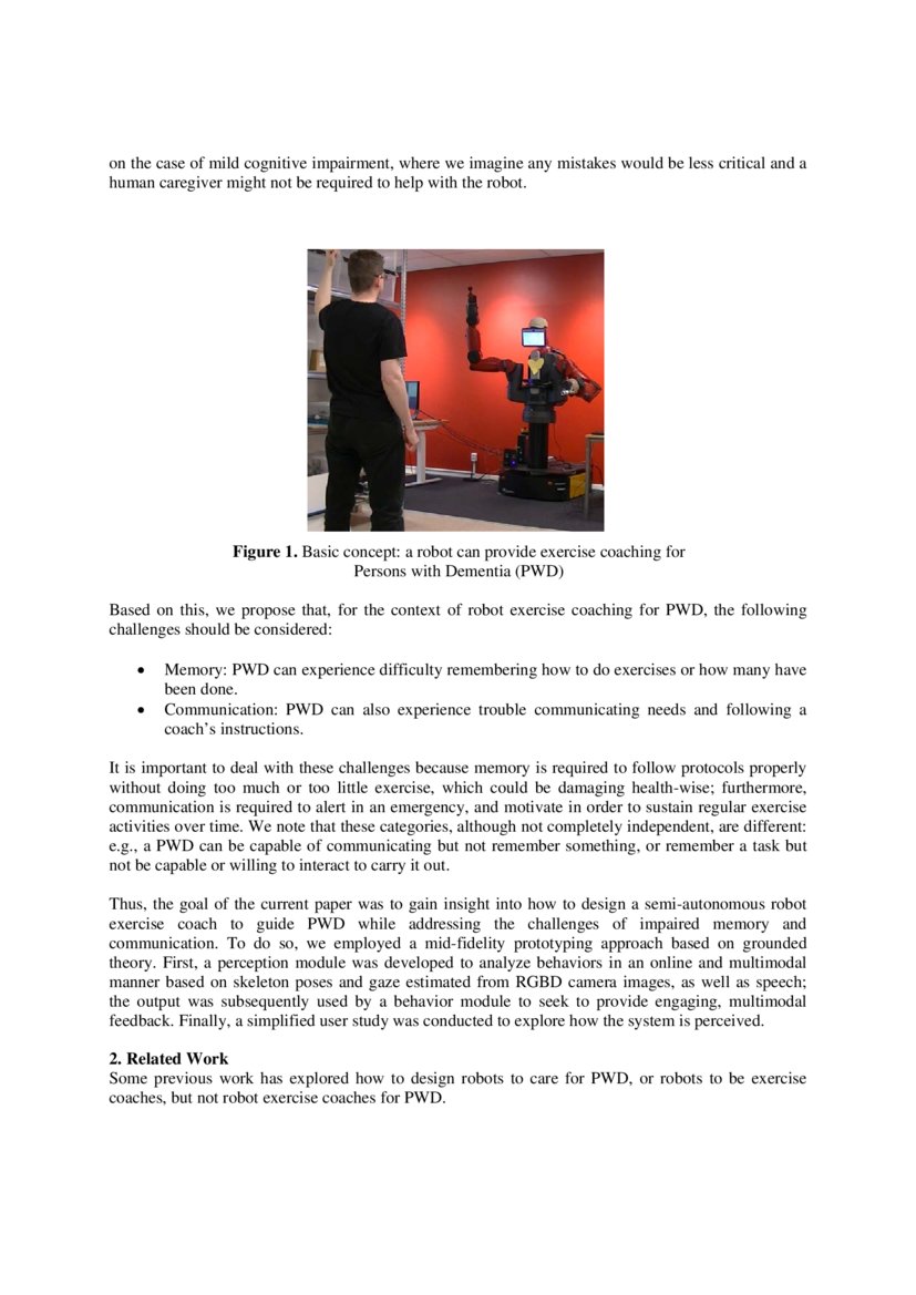 Exercising with an "Iron Man": Design for a Robot Exercise Coach for ...