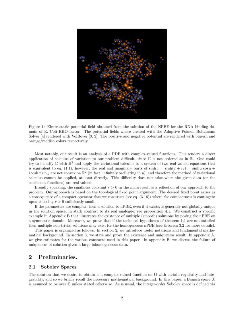Existence of Strong Solution for the Complexified Non-linear Poisson ...
