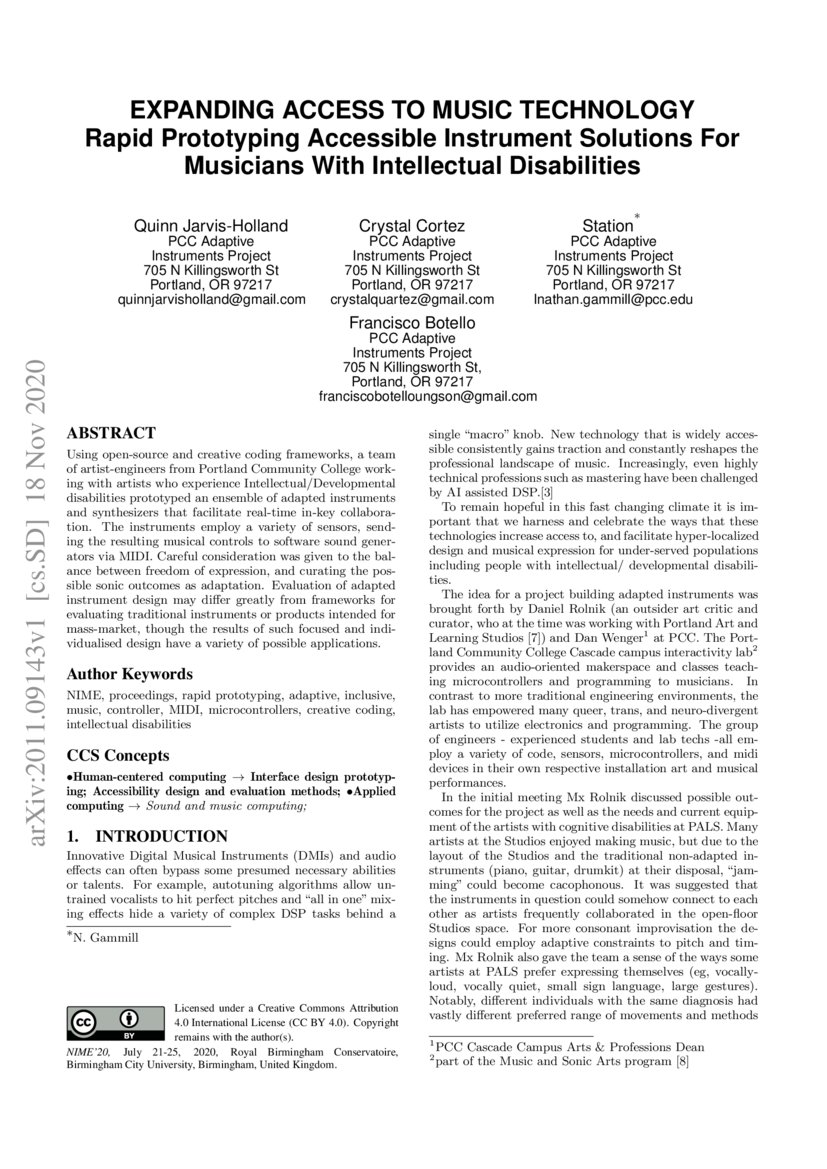 Expanding Access to Music Technology – Rapid Prototyping Accessible ...