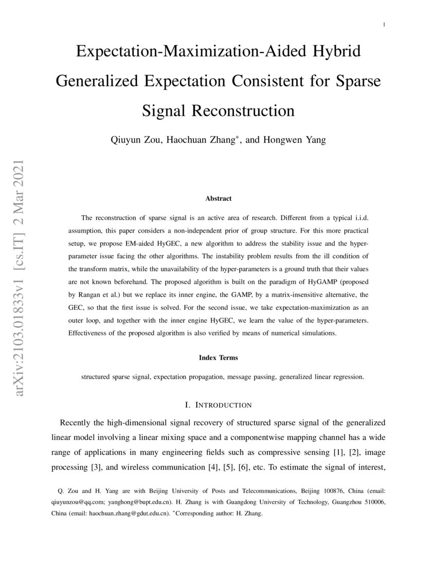 Expectation Maximization Aided Hybrid Generalized Expectation