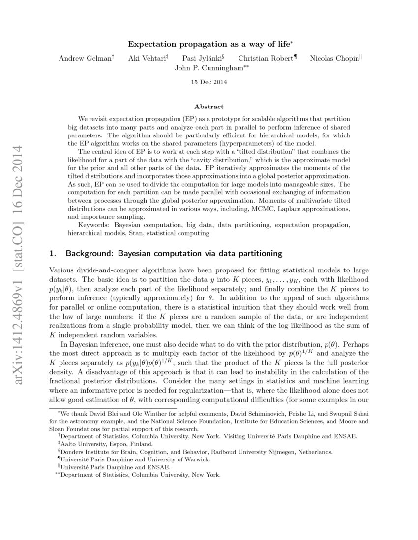 Expectation Propagation As A Way Of Life A Framework For Bayesian Inference On Partitioned Data