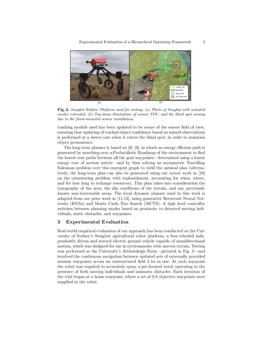 Experimental Evaluation Of A Hierarchical Operating Framework For Ground Robots In Agriculture