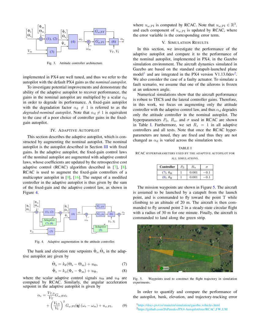 Experimental Flight Testing Of A Fault Tolerant Adaptive Autopilot For Fixed Wing Aircraft Deepai