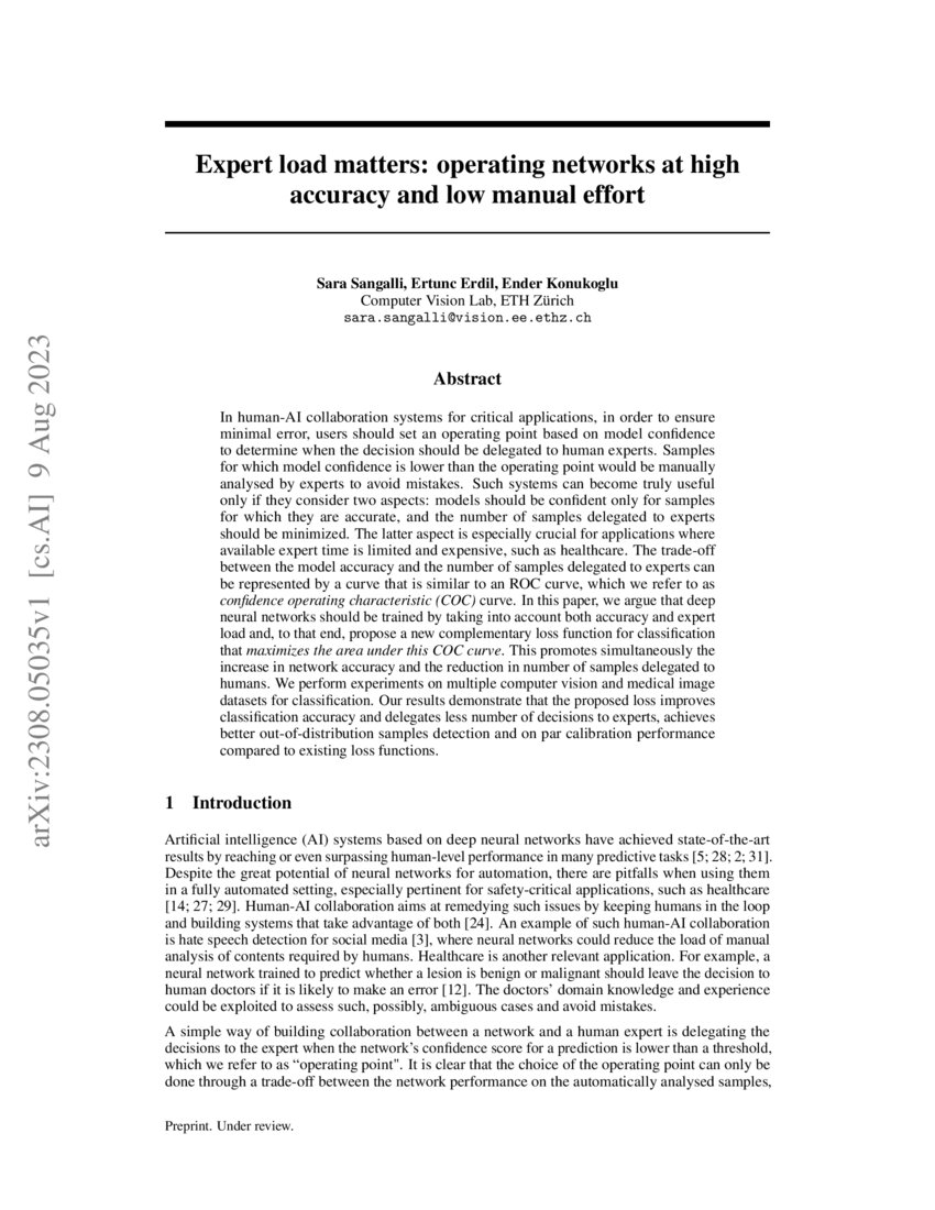 Expert load matters: operating networks at high accuracy and low manual ...
