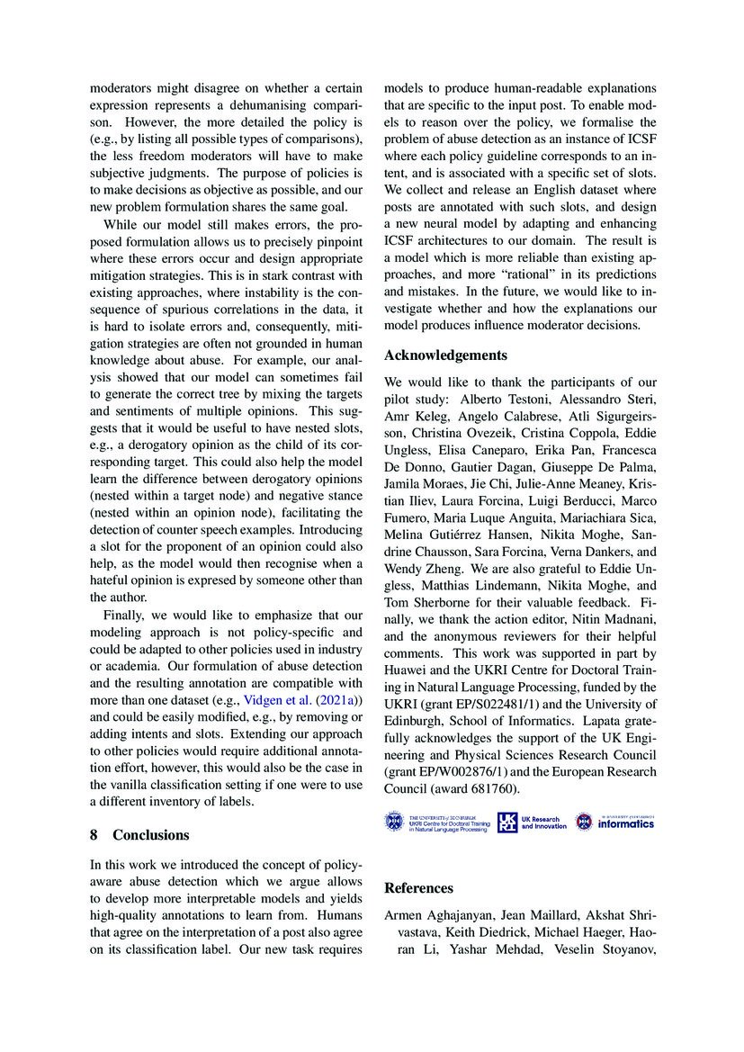 Explainable Abuse Detection as Intent Classification and Slot Filling ...
