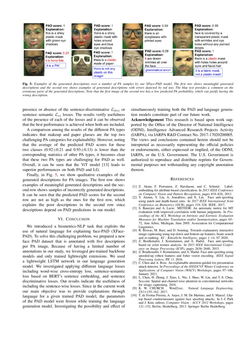 Explaining Face Presentation Attack Detection Using Natural Language | DeepAI