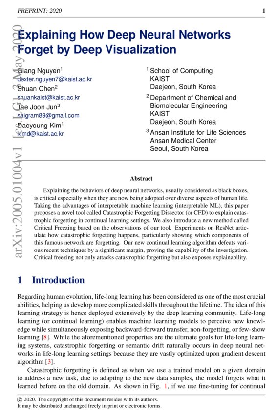 Explaining How Deep Neural Networks Forget by Deep Visualization | DeepAI