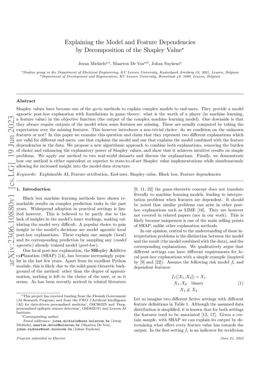 Explaining The Model And Feature Dependencies By Decomposition Of The