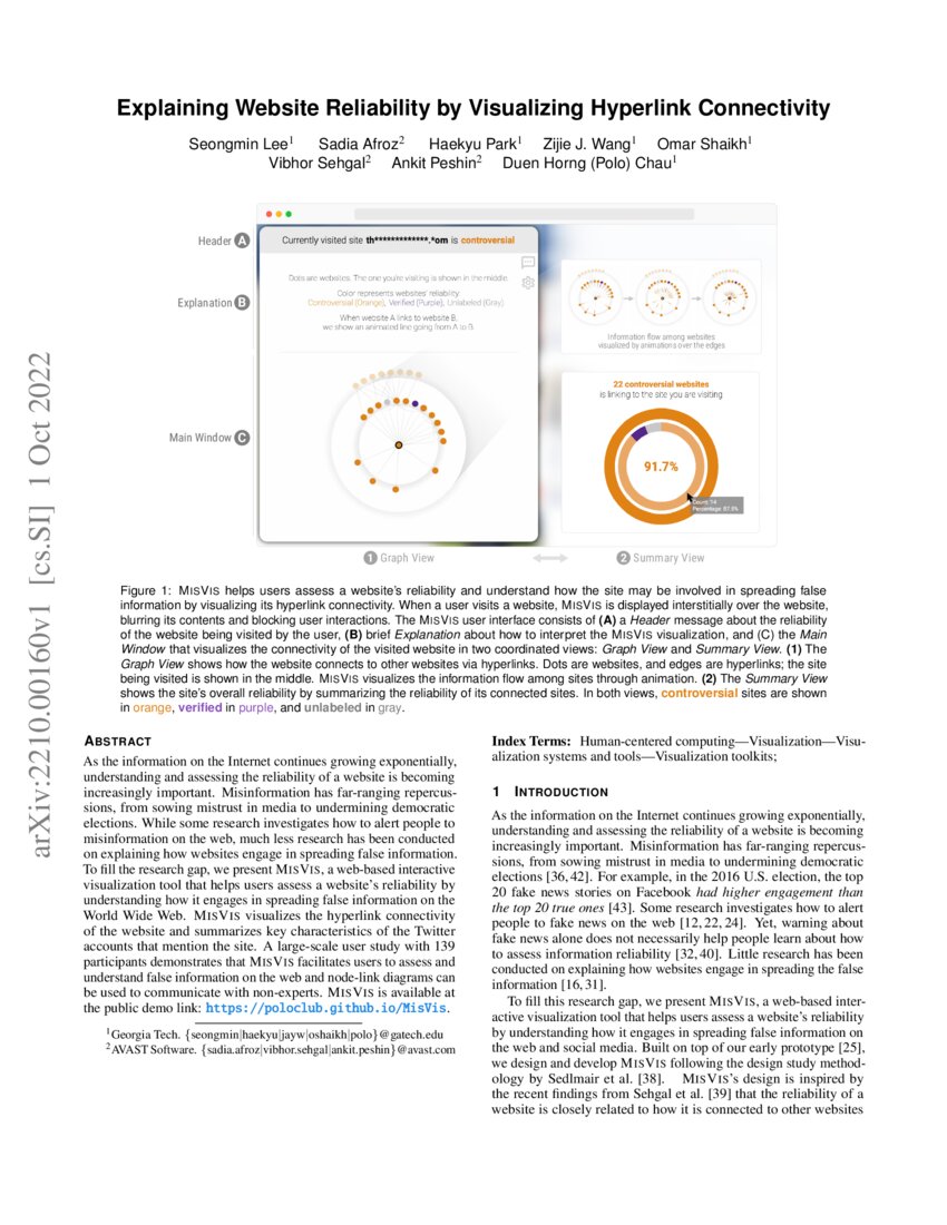 Explaining Website Reliability by Visualizing Hyperlink Connectivity ...