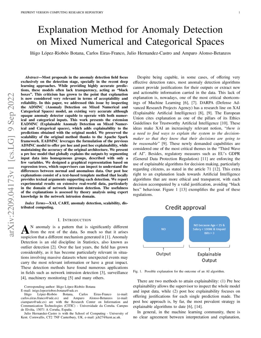 Explanation Method For Anomaly Detection On Mixed Numerical And Categorical Spaces Deepai