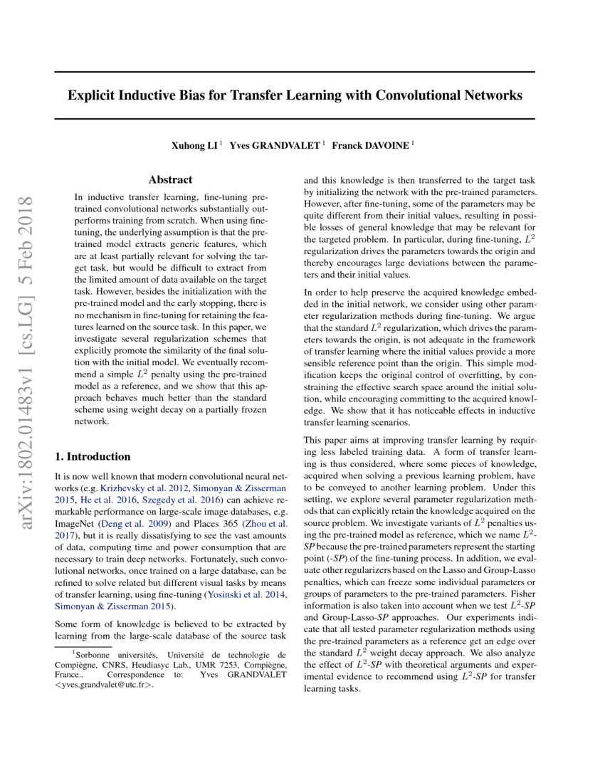 Explicit Inductive Bias for Transfer Learning with Convolutional Networks | DeepAI