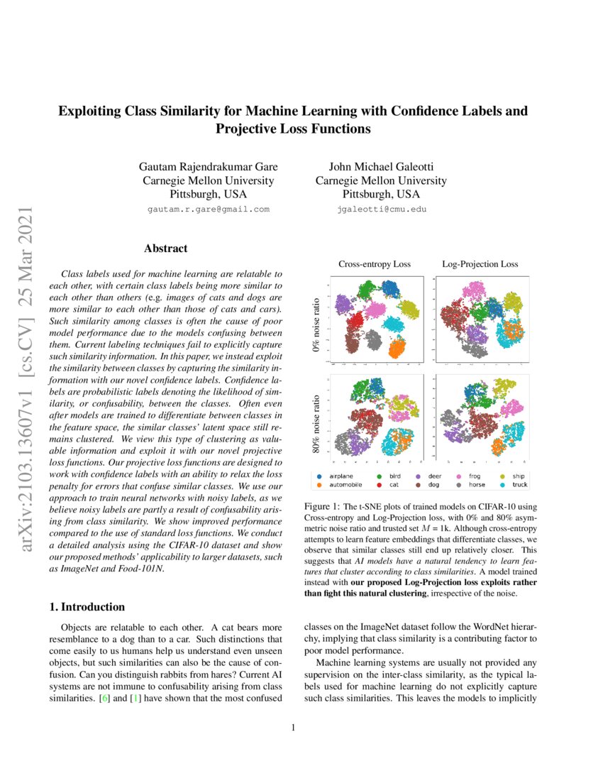 Exploiting Class Similarity for Machine Learning with Confidence Labels ...