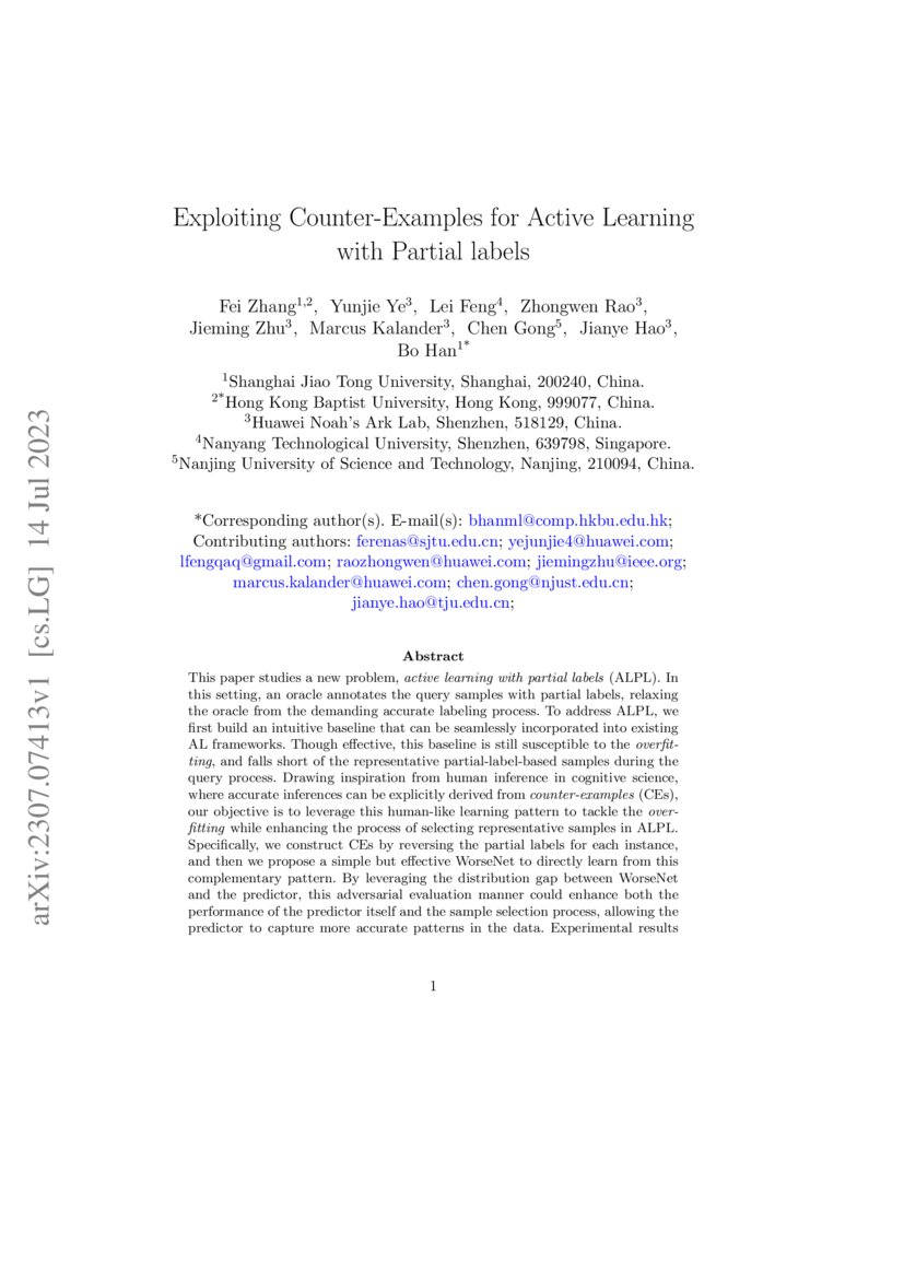 Exploiting Counter-Examples for Active Learning with Partial labels | DeepAI