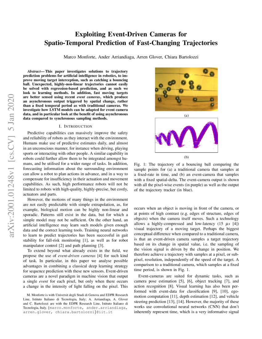 Exploiting Event Driven Cameras For Spatio Temporal Prediction Of Fast
