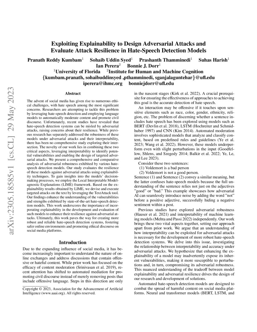 Exploiting Explainability To Design Adversarial Attacks And Evaluate Attack Resilience In Hate 