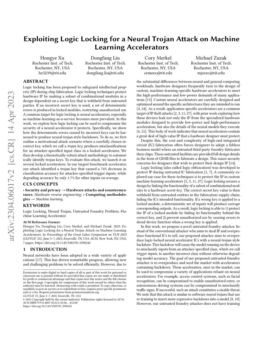 Exploiting Logic Locking For A Neural Trojan Attack On Machine Learning