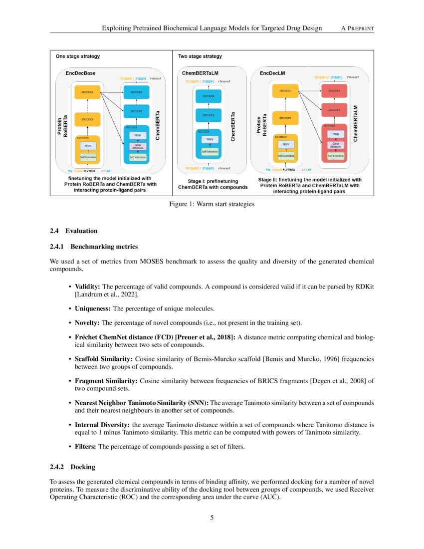 Exploiting Pretrained Biochemical Language Models For Targeted Drug