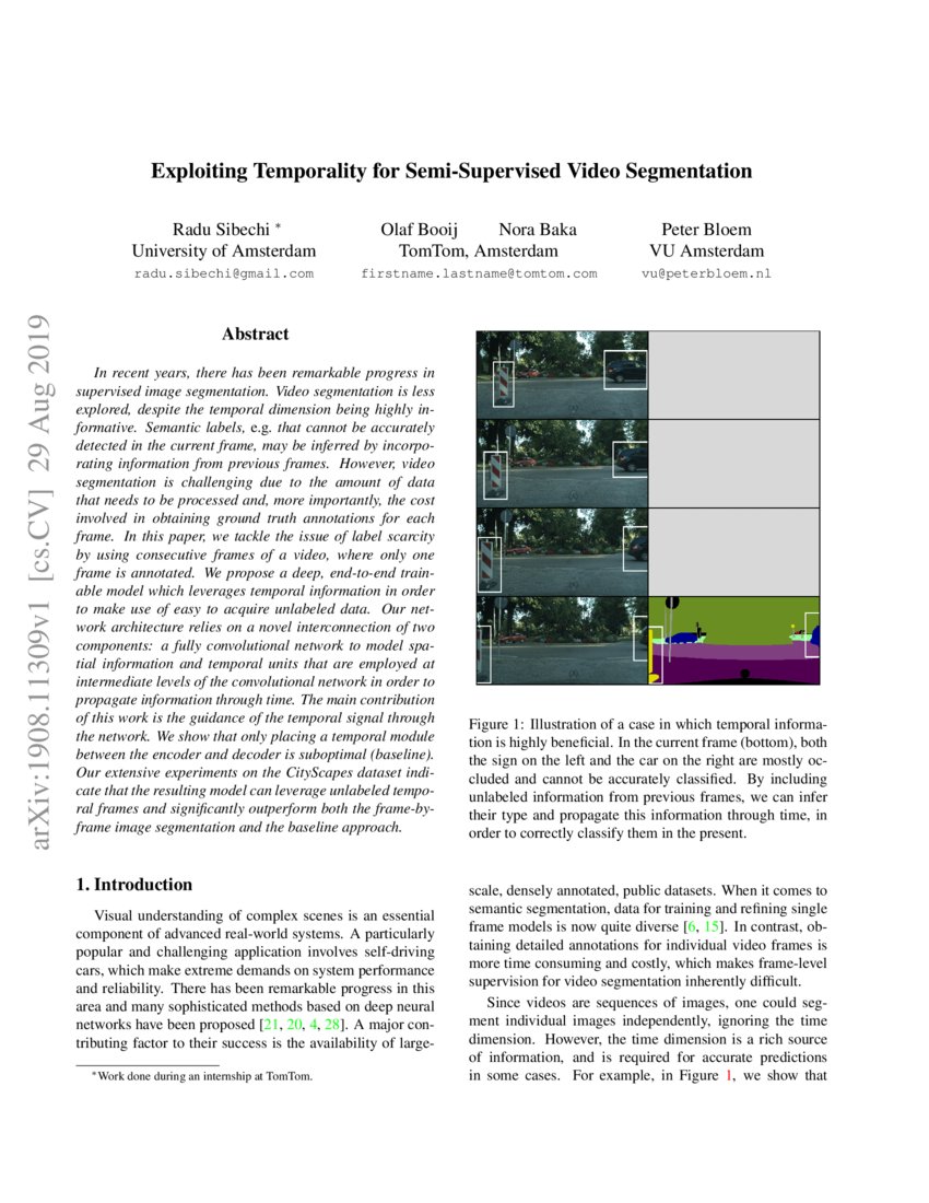 Exploiting Temporality for Semi-Supervised Video Segmentation | DeepAI