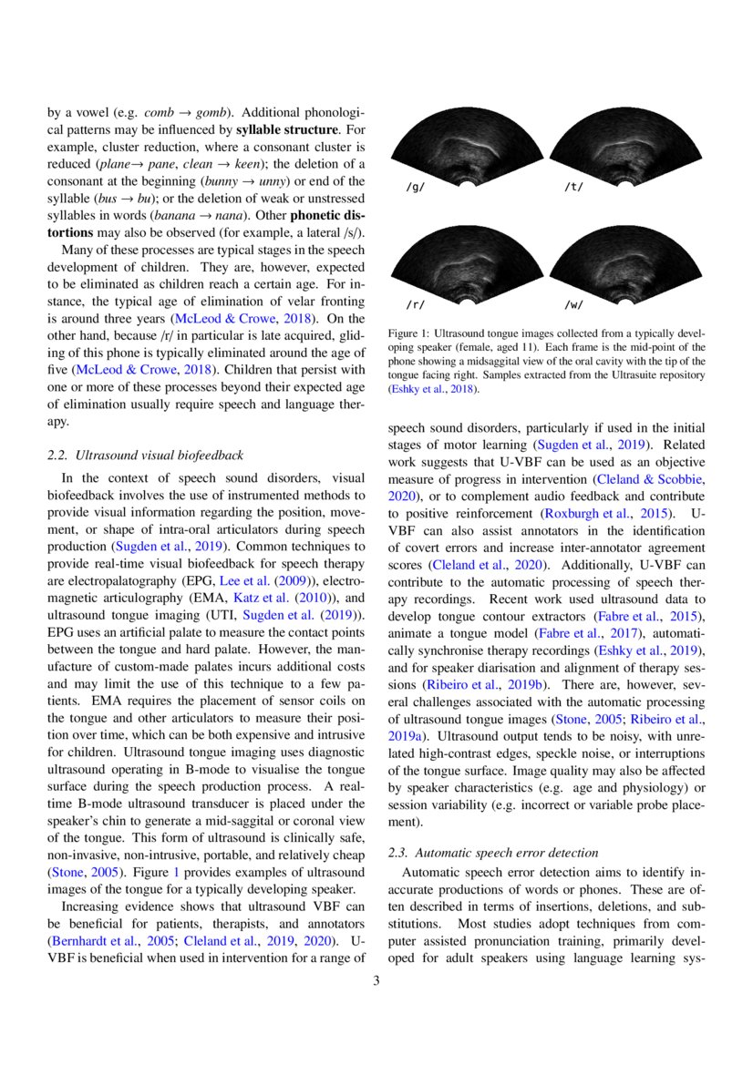 Exploiting ultrasound tongue imaging for the automatic detection of speech articulation errors ...
