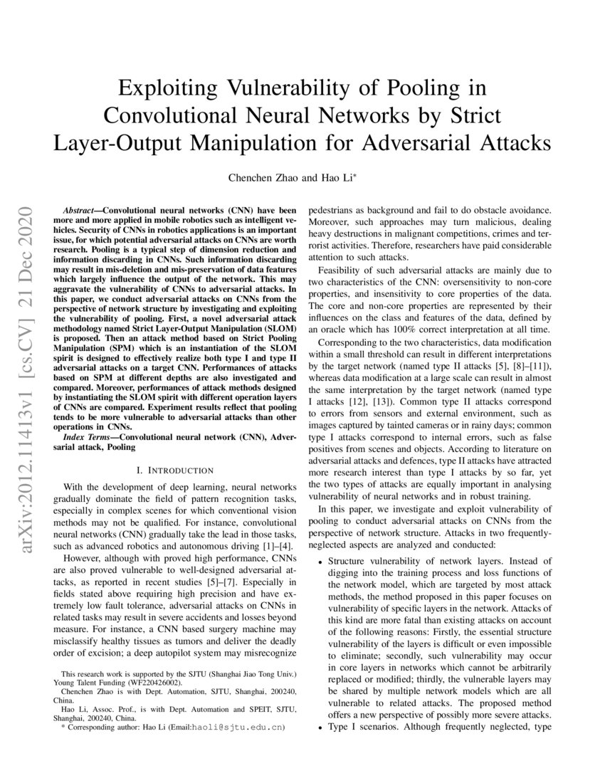 Exploiting Vulnerability Of Pooling In Convolutional Neural Networks By Strict Layer Output