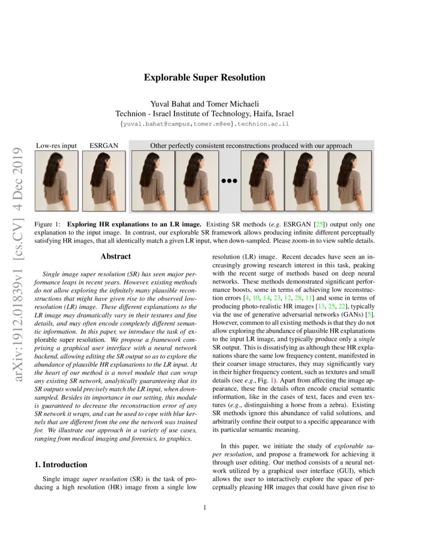 Explorable Super Resolution | DeepAI