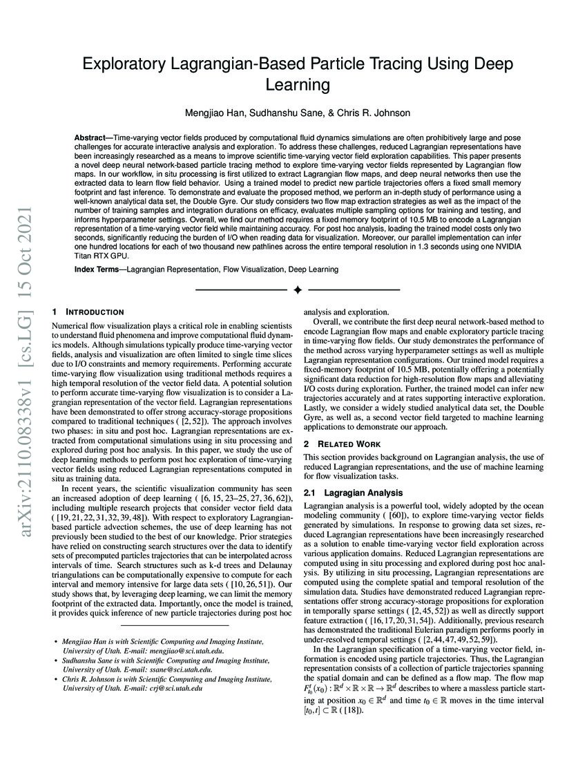 Exploratory Lagrangian-Based Particle Tracing Using Deep Learning | DeepAI