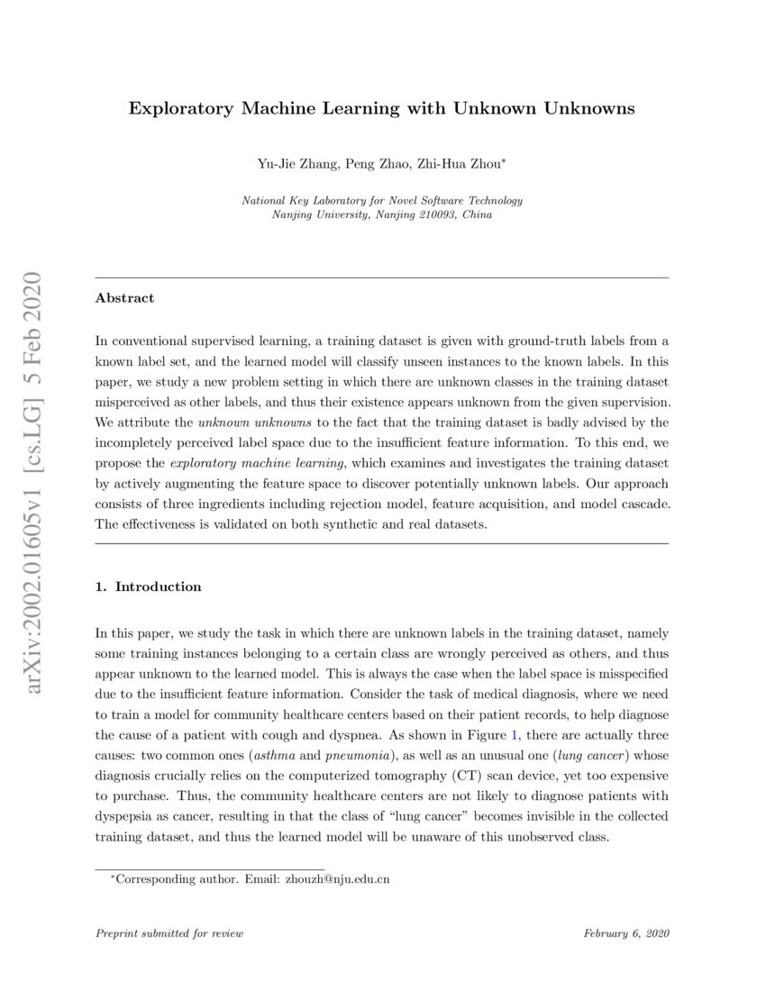 Exploratory Machine Learning with Unknown Unknowns | DeepAI