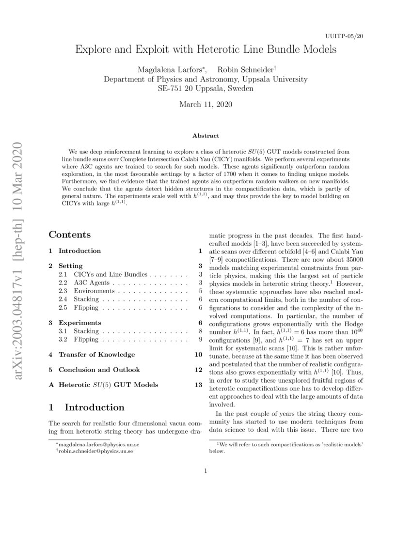Explore and Exploit with Heterotic Line Bundle Models | DeepAI