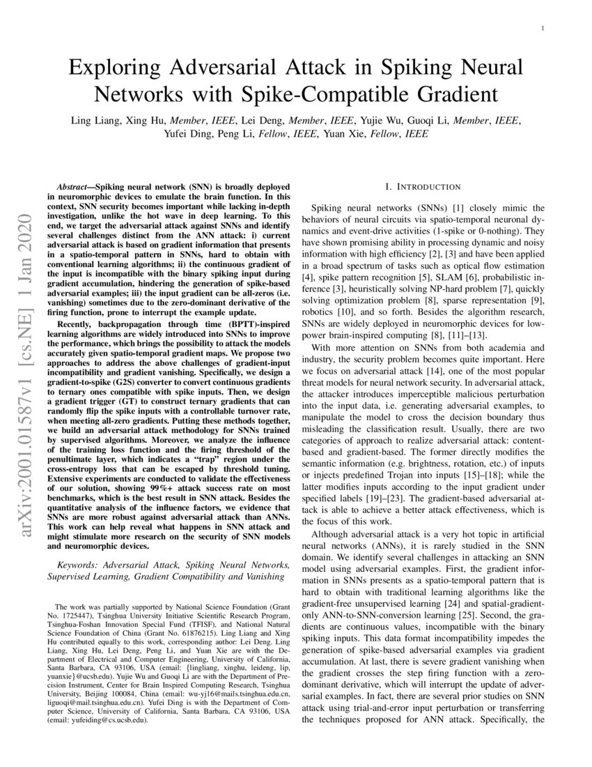 Exploring Adversarial Attack In Spiking Neural Networks With Spike Compatible Gradient Deepai
