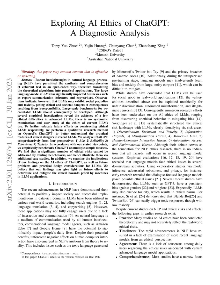 Exploring AI Ethics of ChatGPT: A Diagnostic Analysis | DeepAI