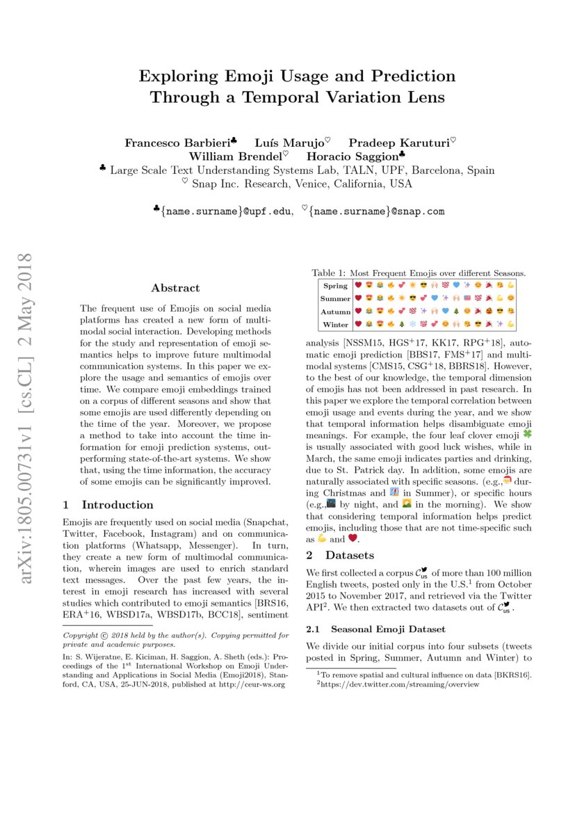 Exploring Emoji Usage and Prediction Through a Temporal Variation Lens ...