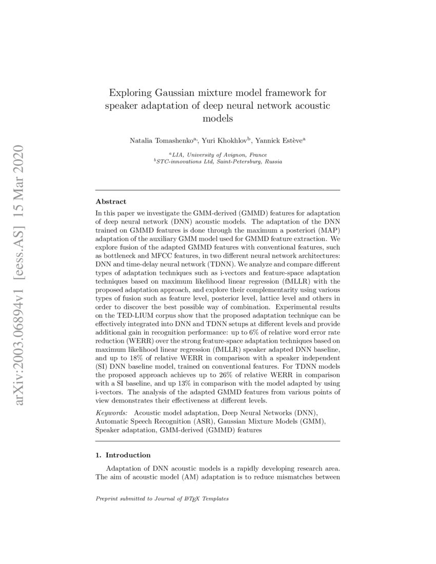 Exploring Gaussian Mixture Model Framework For Speaker Adaptation Of Deep Neural Network
