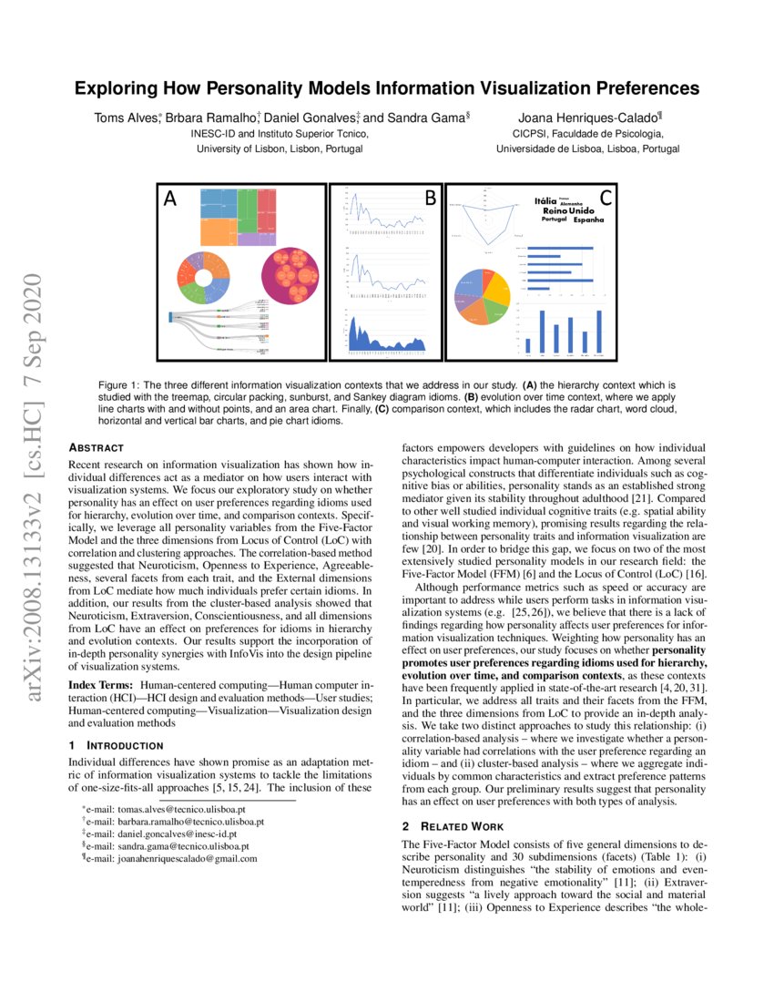 Exploring How Personality Models Information Visualization Preferences ...