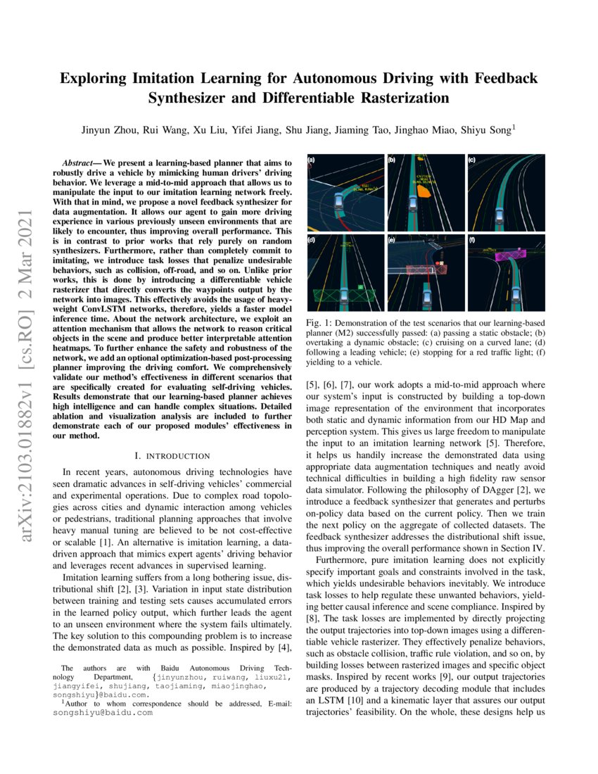 Exploring Imitation Learning For Autonomous Driving With Feedback