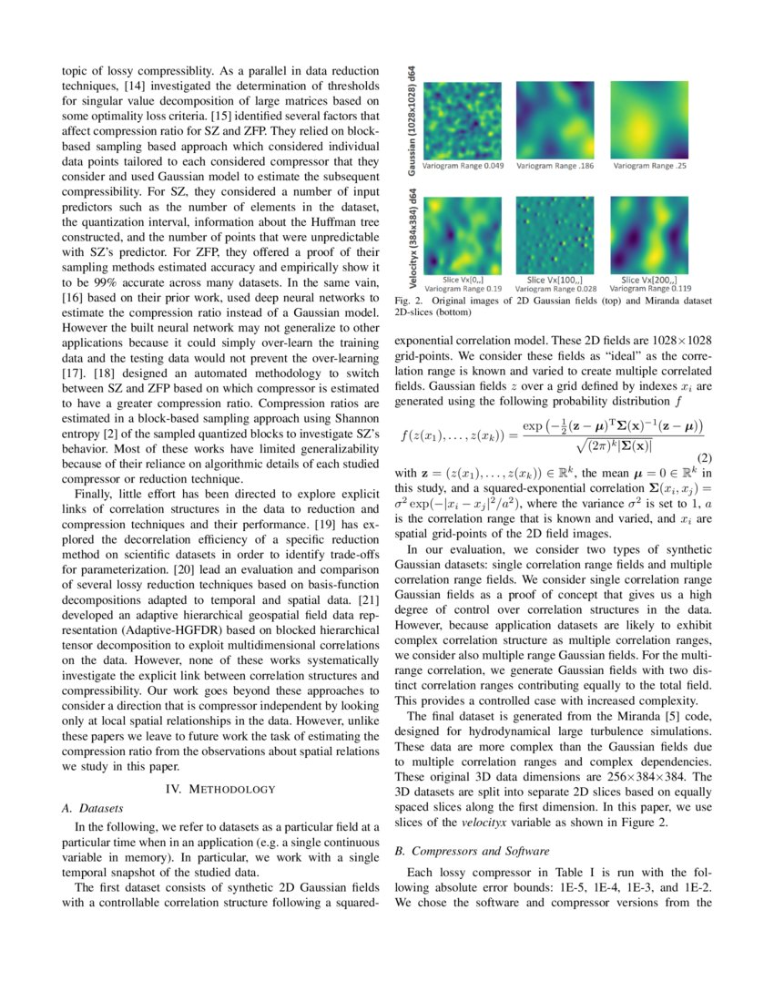 Exploring Lossy Compressibility Through Statistical Correlations Of Scientific Datasets Deepai