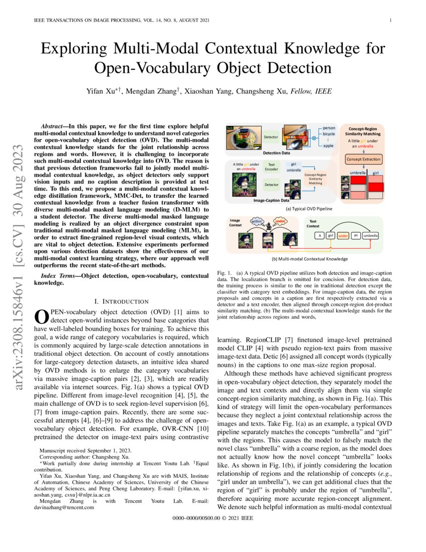 Exploring Multi Modal Contextual Knowledge For Open Vocabulary Object Detection Deepai 5019