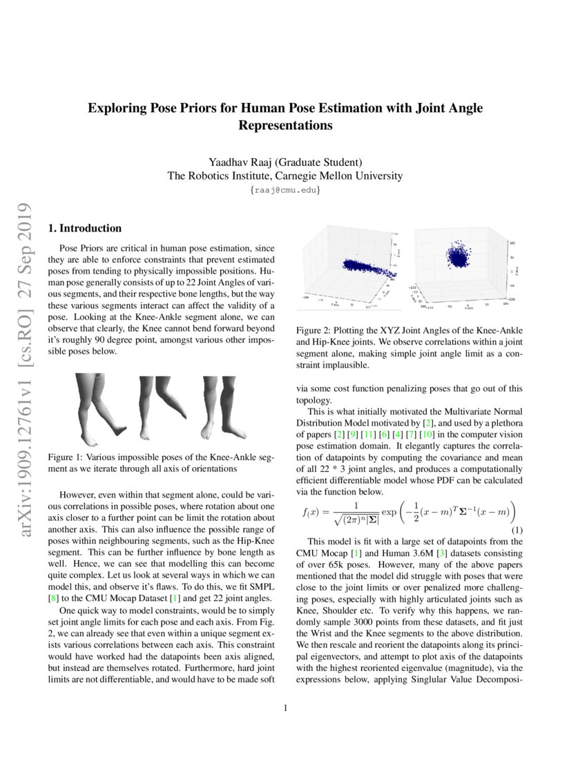 Exploring Pose Priors for Human Pose Estimation with Joint Angle ...