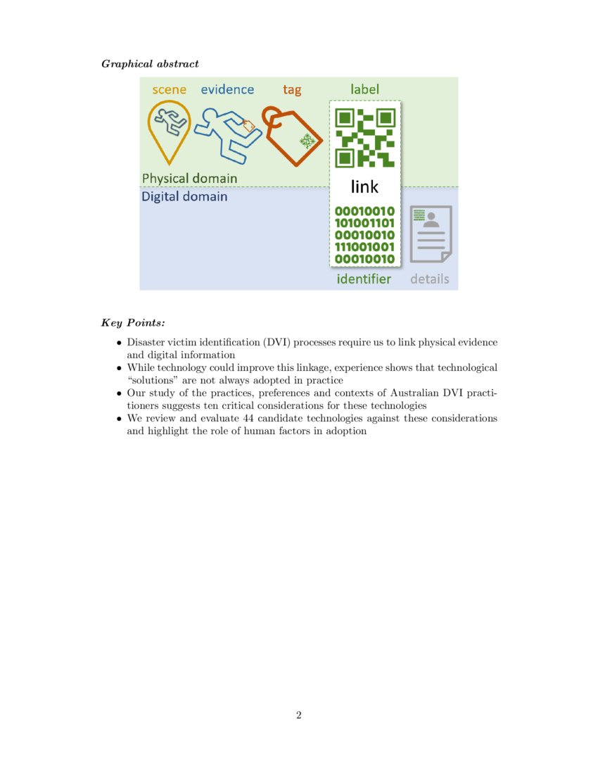 Exploring technologies to better link physical evidence and digital ...