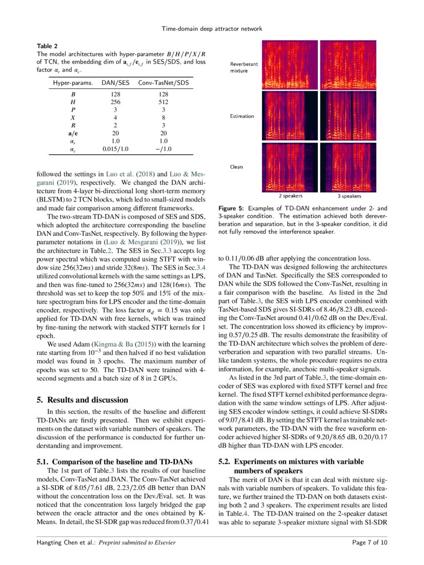 Exploring the time-domain deep attractor network with two-stream architectures in a reverberant ...
